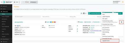 Kop Gke Clusters Upgrade Kubernetes Rafay Product Documentation