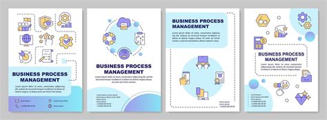 Bpm Management Blue Gradient Brochure Template Workflow Automation Leaflet Design With Linear