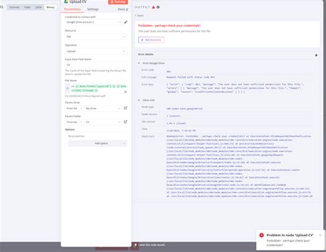Google Drive Not Enough Permissions When Building Workflow Questions N N Community