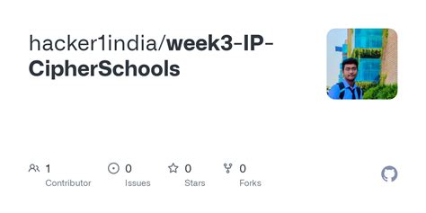 Github Hacker1indiaweek3 Ip Cipherschools Github Hacker1indiaweek3 Ip Cipherschools