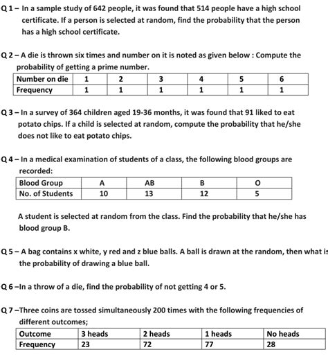 Probability For Class Important Question