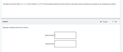Solved Consider The Function F X X 1 On The Interval
