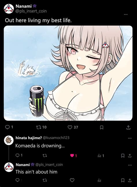 Nanami Chiaki Komaeda Nagito And Hinata Hajime Danganronpa And More Drawn By Kmnm