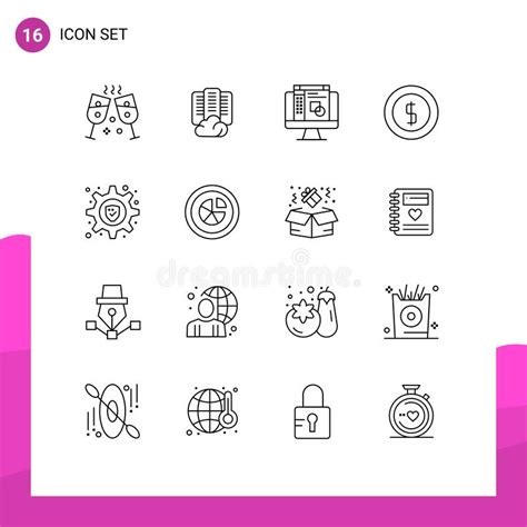 User Interface Pack Of 16 Basic Outlines Of Chart Setting Layout
