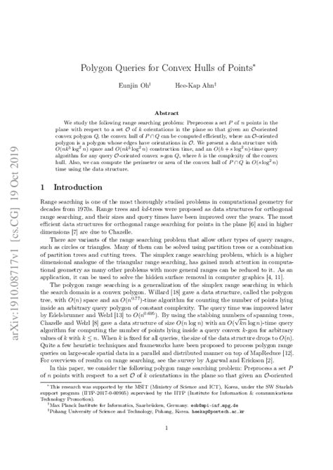 Pdf Polygon Queries For Convex Hulls Of Points