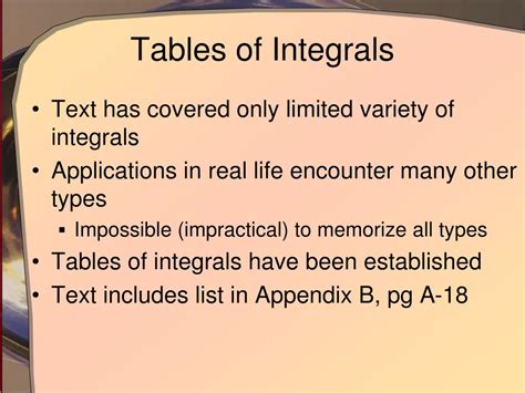 PPT Integration By Tables PowerPoint Presentation Free Download ID 389230