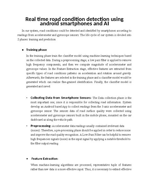 Roadsense Real Time Road Condition Detection Using Android Smartphones And Ai In Our System
