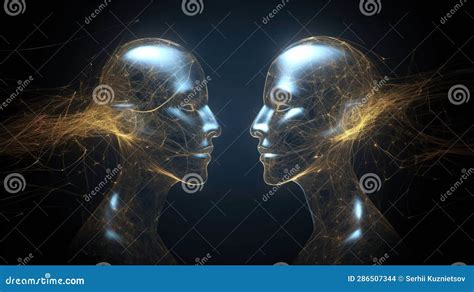 Quantum Entanglement Scientific Technology Abstract Concept AI Generated Stock Illustration