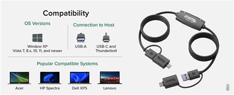 plugable usb data transfer cable with usb c adapters 6 6ft ~ plugable