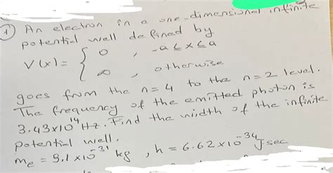 Solved 1 ﻿an Electron In A One Dimensional