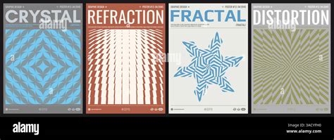 Striped Shape With Optical Illusion Effect Dynamic Pattern With Space Distortion Cover Design