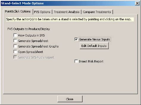 Point Click Options Tab Of The Stand Select Mode Options Form For Download Scientific Diagram