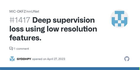 Deep Supervision Loss Using Low Resolution Features · Issue 1417 · Mic Dkfznnunet · Github