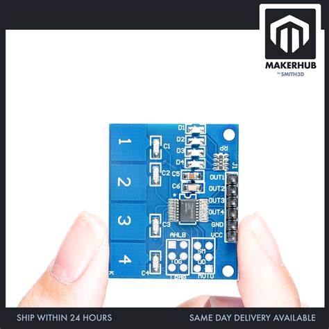4 Keys Capacitive Touch Button Module Digital Touch Sensor Ttp224 I2c Interface Makerhub