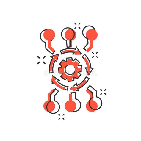 Vector Cartoon Algorithm Api Software Icon In Comic Style Gear Stock Vector Illustration Of