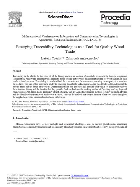 Emerging Technologies Traceability Pdf Barcode Radio Frequency Identification