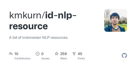 github kmkurn id nlp resource a list of indonesian nlp resources