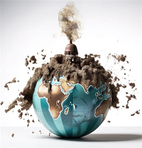 Premium Photo Global Crisis Exploding Globe On White Background