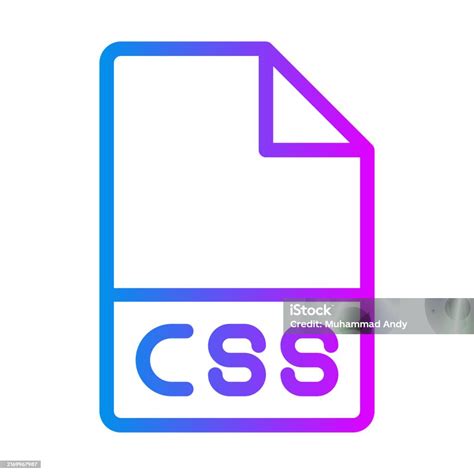 Css 파일 형식 문서 파일 프로그래밍을 위한 동적 그라디언트 아이콘 벡터 일러스트 레이 션 0명에 대한 스톡 벡터 아트 및