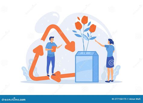 Business People Reuse Milk Carton As Vase Creatively And Upcycling