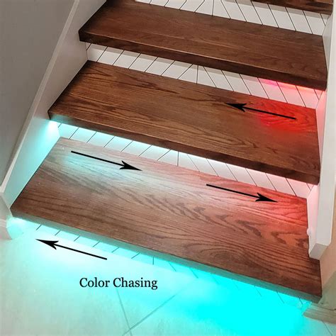 Color Chase Rgb Motion Sensors Led Stair Step Lights Kit Ac Pir