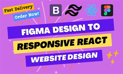 convert figma to react responsive website with bootstrap or tailwind by