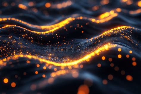 Flowing Waves Of Glowing Particles Create A Mesmerizing Visual Display In Dark Surroundings
