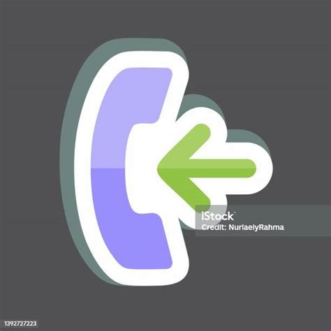 스티커 수신 전화 교육 기호에 적합합니다 편집 가능한 간단한 디자인 디자인 템플릿 벡터 간단한 기호 그림 Brand Name Smart Phone에 대한 스톡 벡터 아트 및