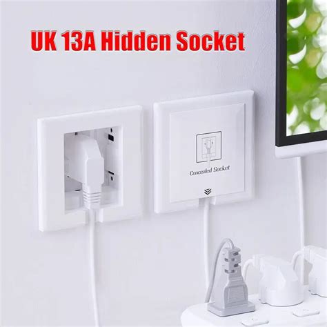 Danni Uk Plug 13a Wall Embedded Socket Panel Hidden Wall 220v