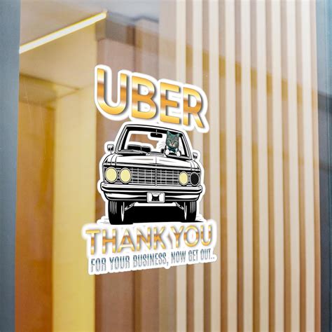 Uber Driver Sticker Kiss Cut Vinyl Decals Funny Uber Cat Driving Sticker Funny Saying Great