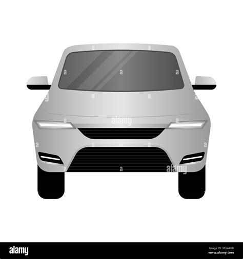 Car Or Suv Car Front View Vector Illustration Isolated On White