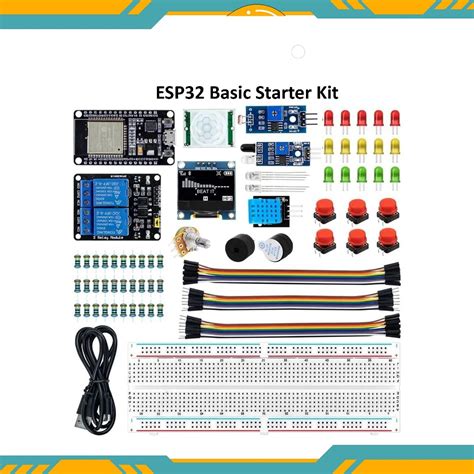esp32 basic starter kit wifi bluetooth wireless iot development breadboard kit learning kit