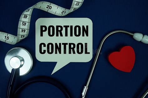Portion Control Text On Speech Bubble With Measure Tape And Stethoscope