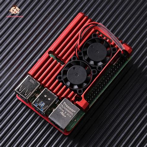 เคสอลูมิเนียมโลหะพร้อมพัดลมระบายความร้อนสำหรับ raspberry pi 4 model b