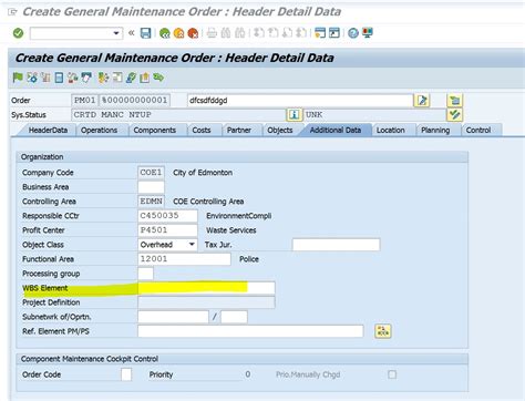 Solved Automatically Copy Wbs Element To Additional Data Sap