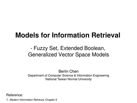 ppt models for information retrieval fuzzy set extended boolean