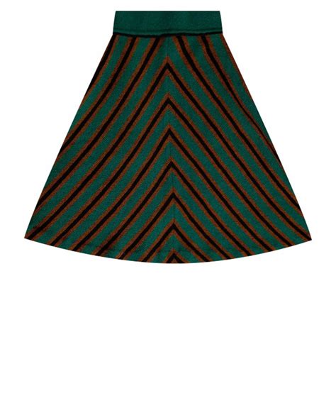 Miu Miu Зеленая шерстяная юбка миди для женщин купить в интернет магазине с доставкой