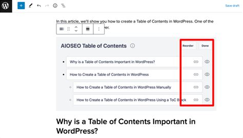 How To Create A Table Of Contents In Wordpress 2 Simple Methods