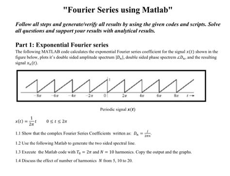 Solved Fourier Series Using Matlab Follow All Steps And