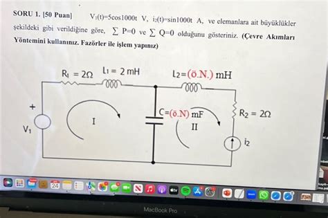 soru 1 [50 puan] vi t 5cos 1000t v i2 t sin 1000t