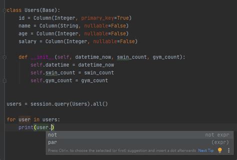 Python Get Class Hint After Query Data By Sqlalchemy Stack Overflow