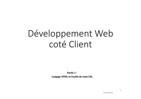M Slides Html Css Part D Veloppement Web Cot Client Partie Langage Html Et Feuille De
