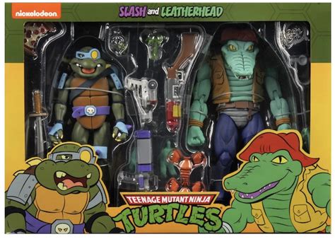 Neca Teenage Mutant Ninja Turtles Dibujos Animados Slash And Leatherhead