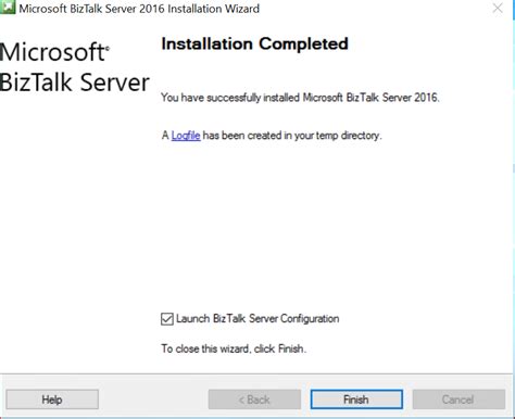Tick The Box For “launch Biztalk Server Configuration”