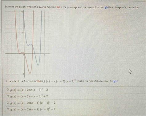 solved examine the graph where the quartic function f x is the