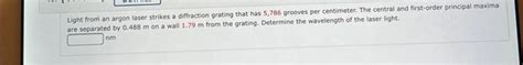 Solved Light From An Argon Laser Strikes A Diffraction