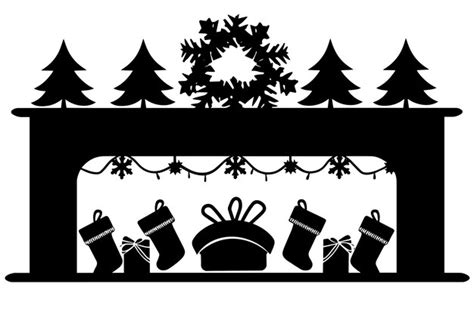 크리스마스 맨틀 실루 터 일러스트레이션 프리미엄 Ai 생성 벡터