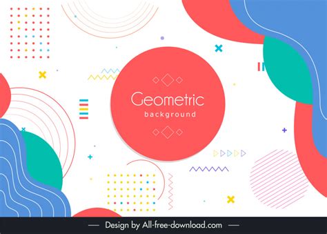 Geometric Background Template Flat Circles Curves Decor Vectors Images Graphic Art Designs In