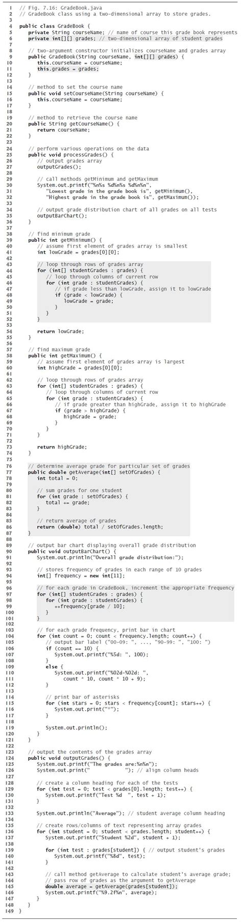 [solved] modify the gradebook class of fig 7 16 so solutioninn