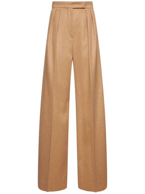 Fagus Camel Wide Leg Pants Max Mara Women Luisaviaroma